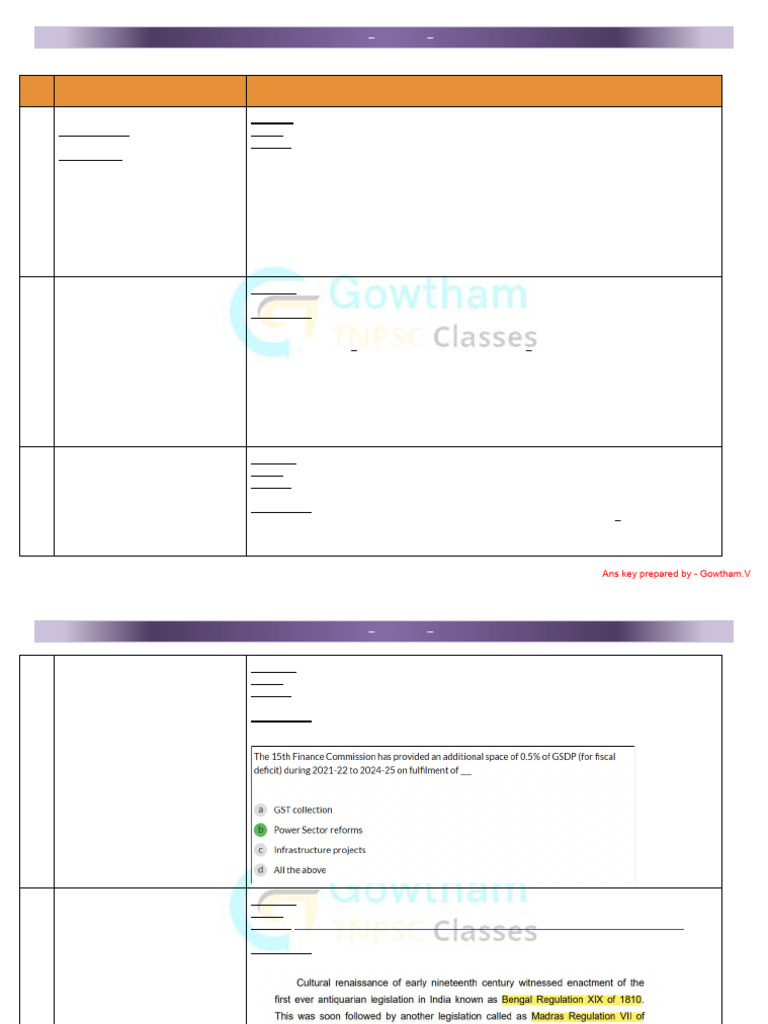 Group 1 Prelims Answer Key - Watermark | PDF