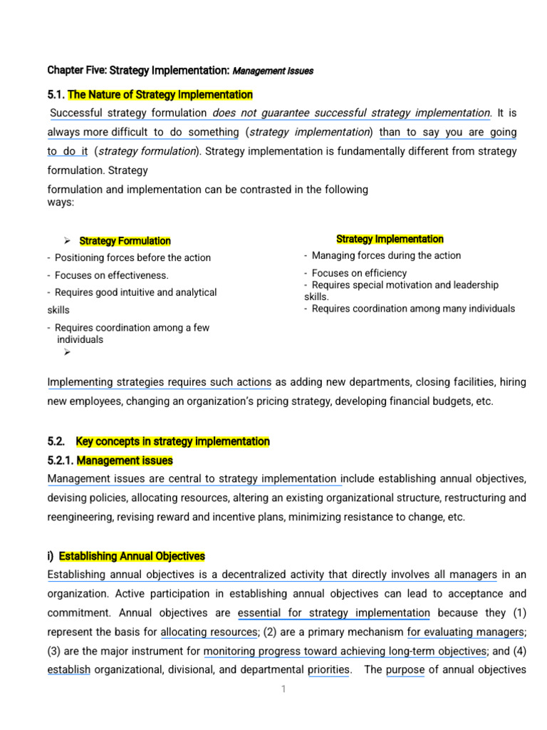 Strategic MGT Chapter 5 (Final Dox) PDF | PDF