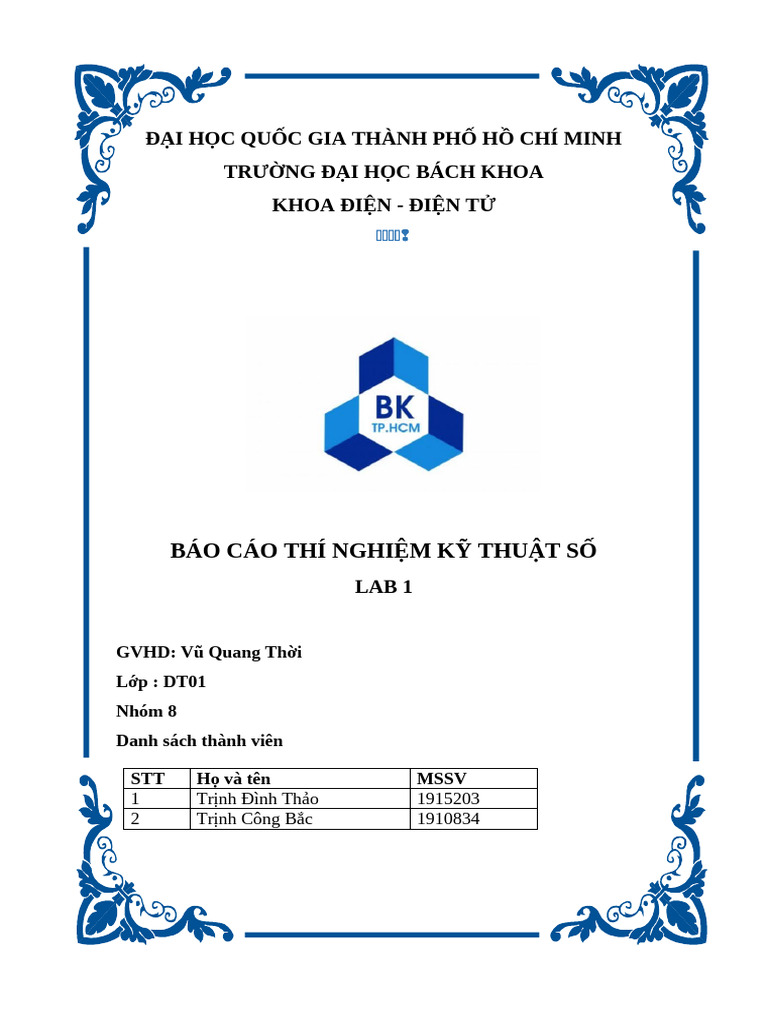 Báo Cáo TN KTS Bài 1 | PDF