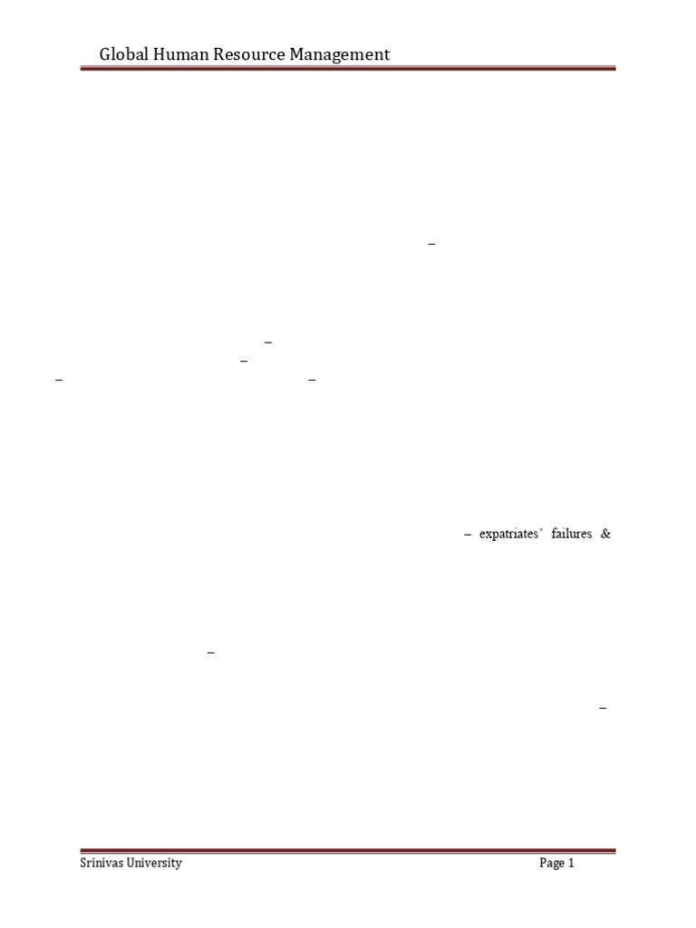Global HRM Notes | PDF | Human Resource Management | Human Resources