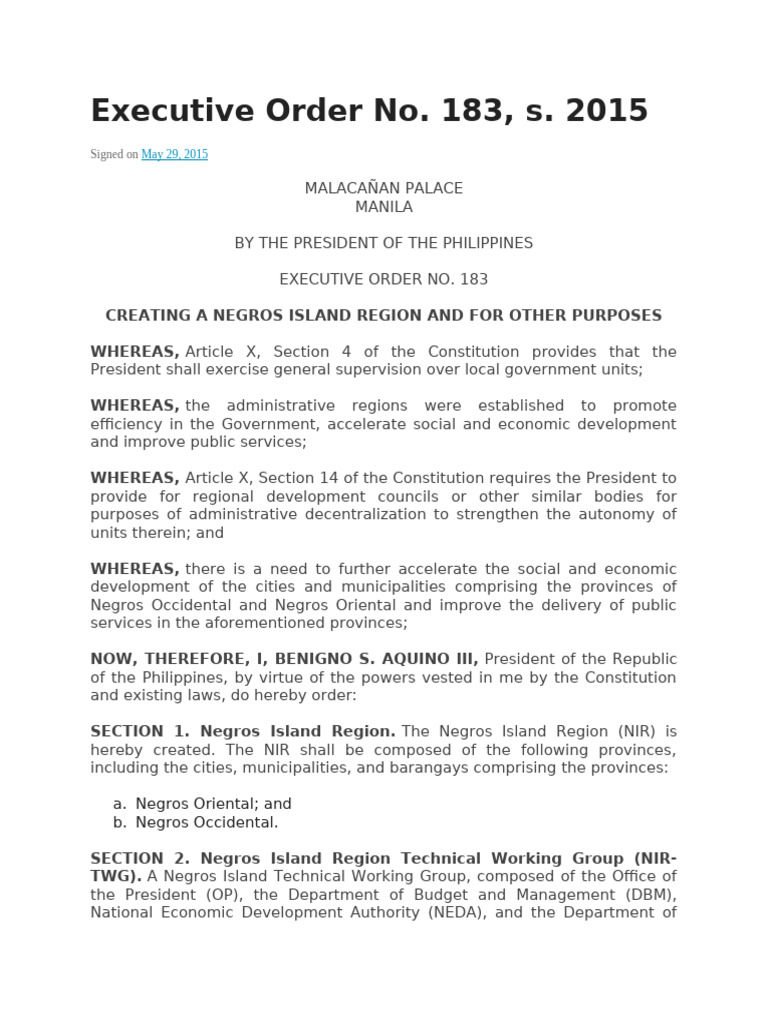 Executive-Order-No | PDF | President Of The Philippines | World Politics