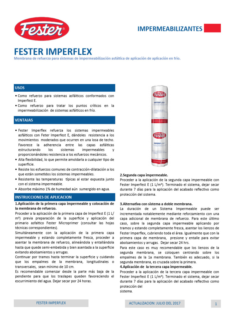 Guía de Uso: Fester Imperflex | PDF