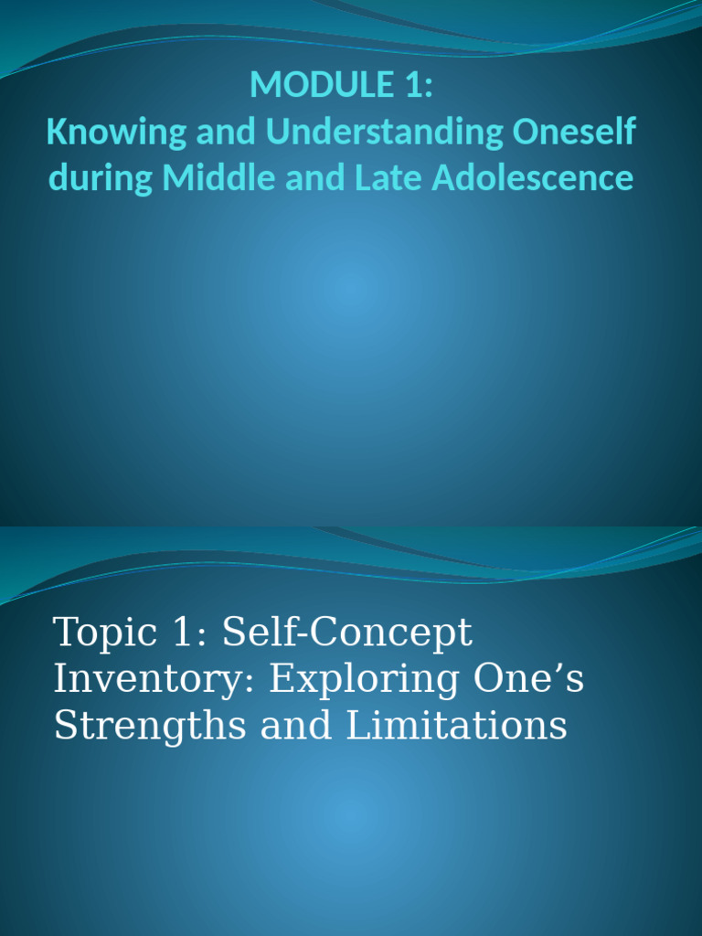 Module1 First Activity 101247 | PDF | Self Concept | Behavioural Sciences
