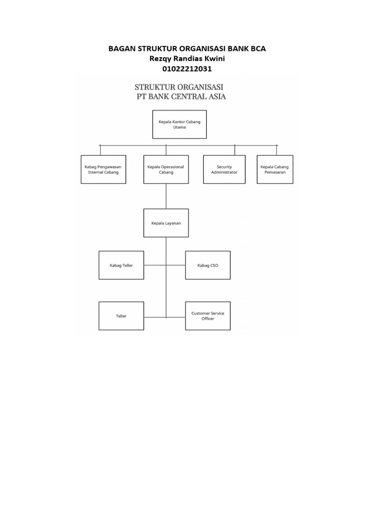 BAGAN STRUKTUR ORGANISASI BANK BCA | PDF