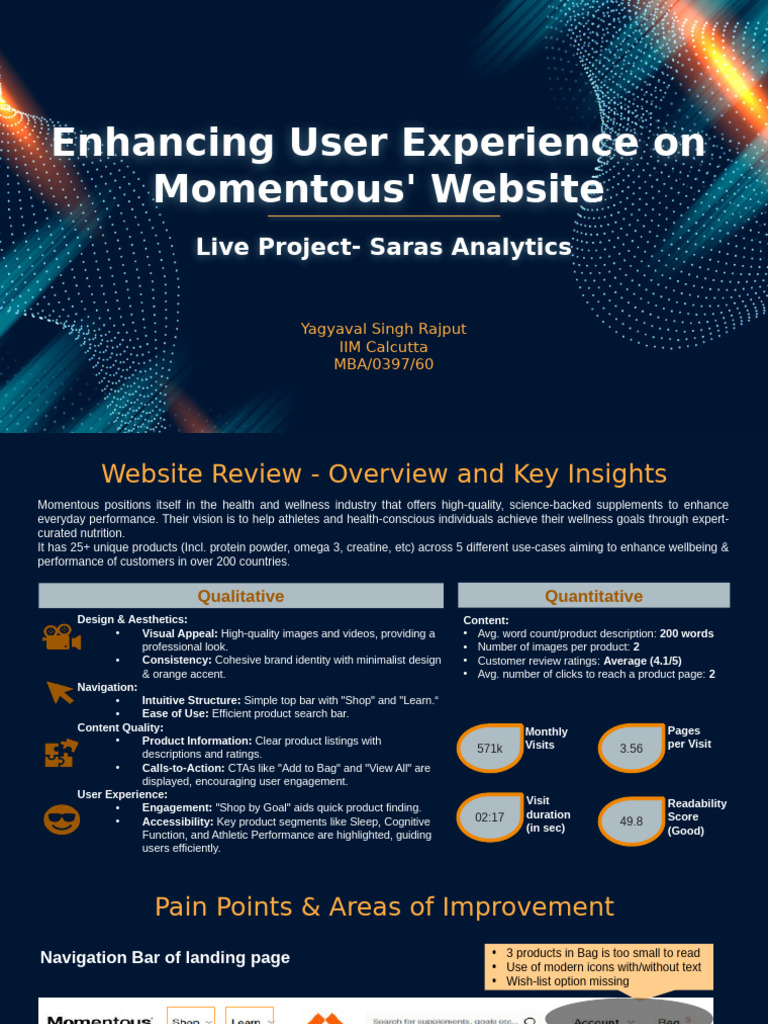 UI/UX Design Analysis of Momentous Website | PDF | Usability | Icon ...