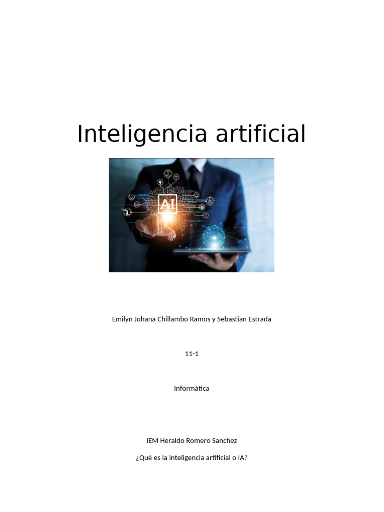 Inteligencia Artificial - Docx 11-1 | PDF | Inteligencia artificial | Inteligencia (IA) y semántica