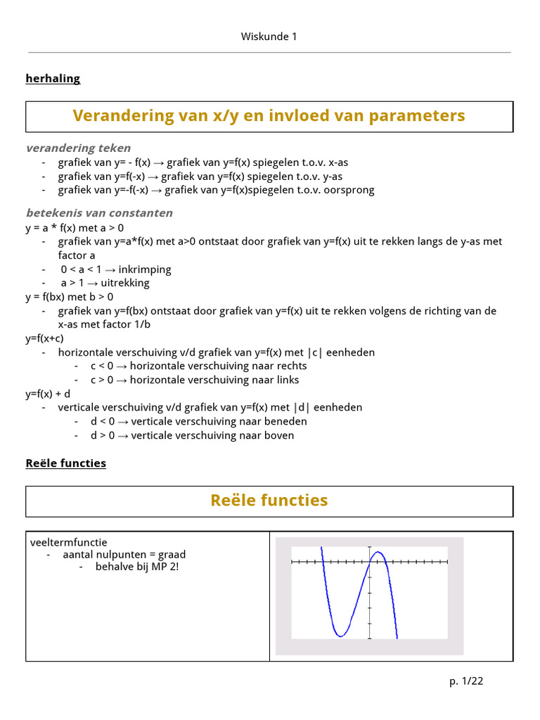 Wiskunde 1 | PDF