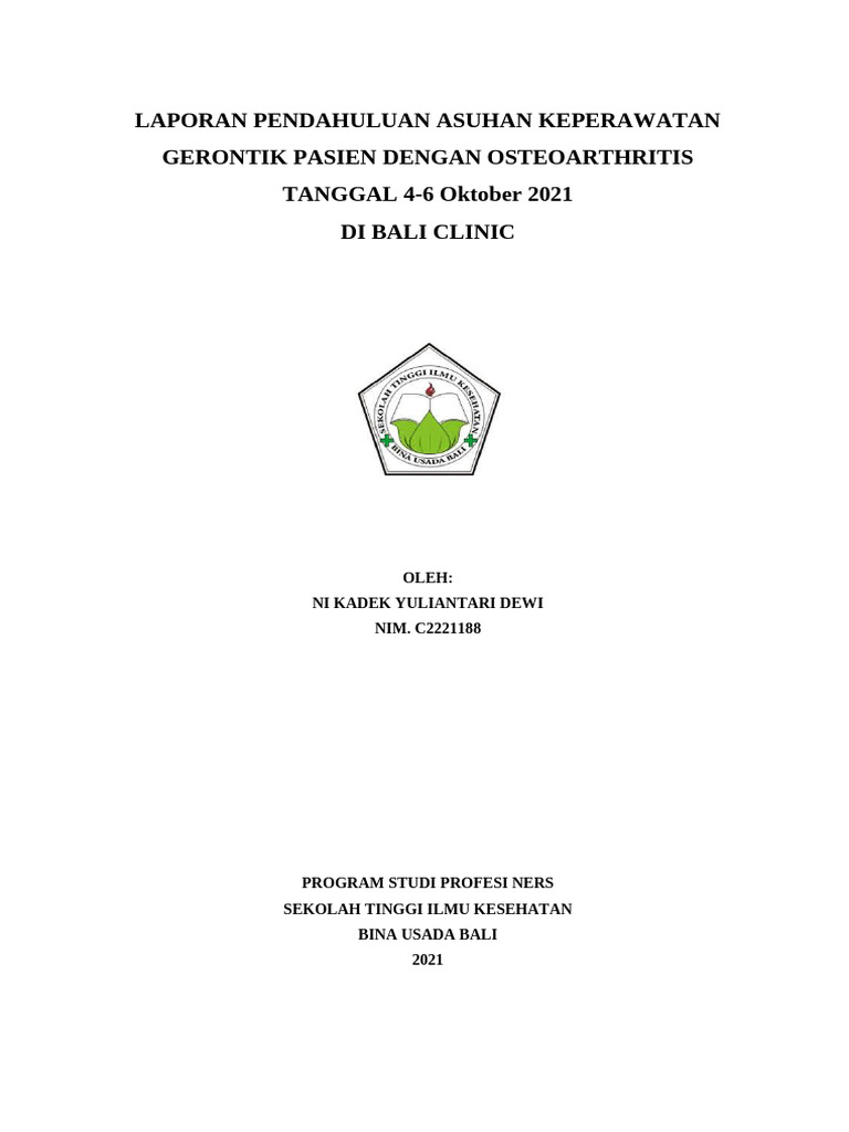 LP Osteoathritis Yuliantari Deiw C2221188 | PDF