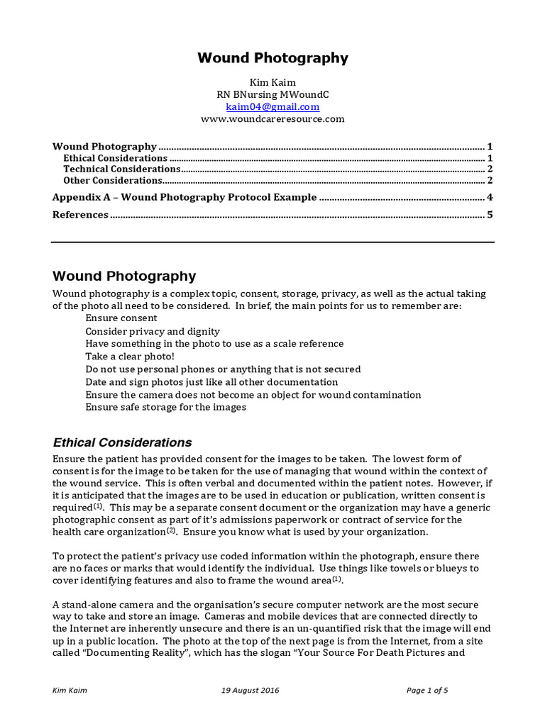 2016 Wound Photography | PDF | Photograph | Camera
