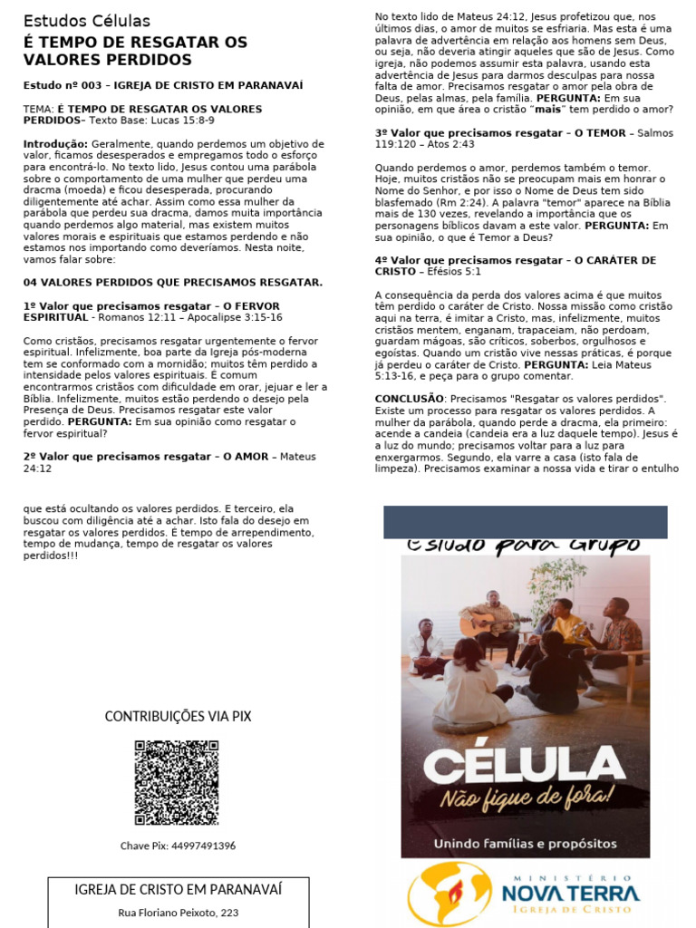 Resgatando Valores Cristãos Perdidos | PDF | Jesus | Amor