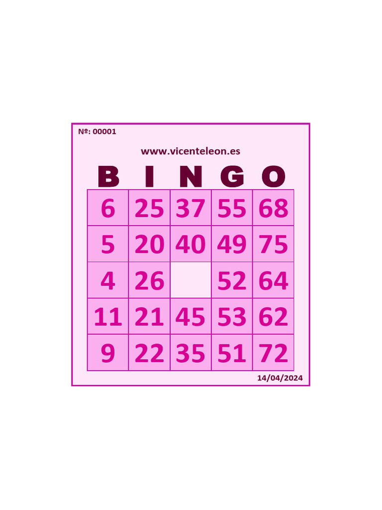 Cartones Bingo | PDF