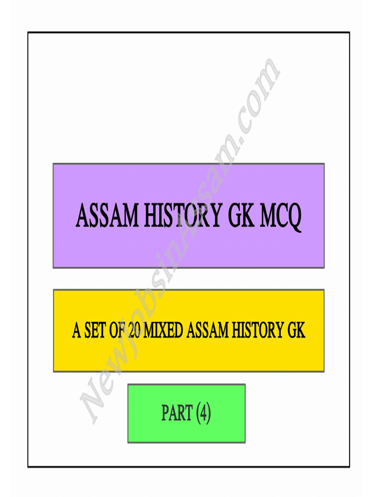 Assam History GK PDF Part 4 | PDF | Religion & Spirituality