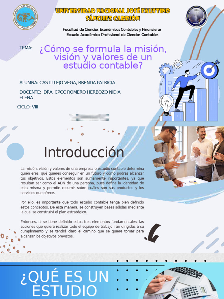 Misión, Visión y Valores en Contabilidad | PDF | Contador | Business