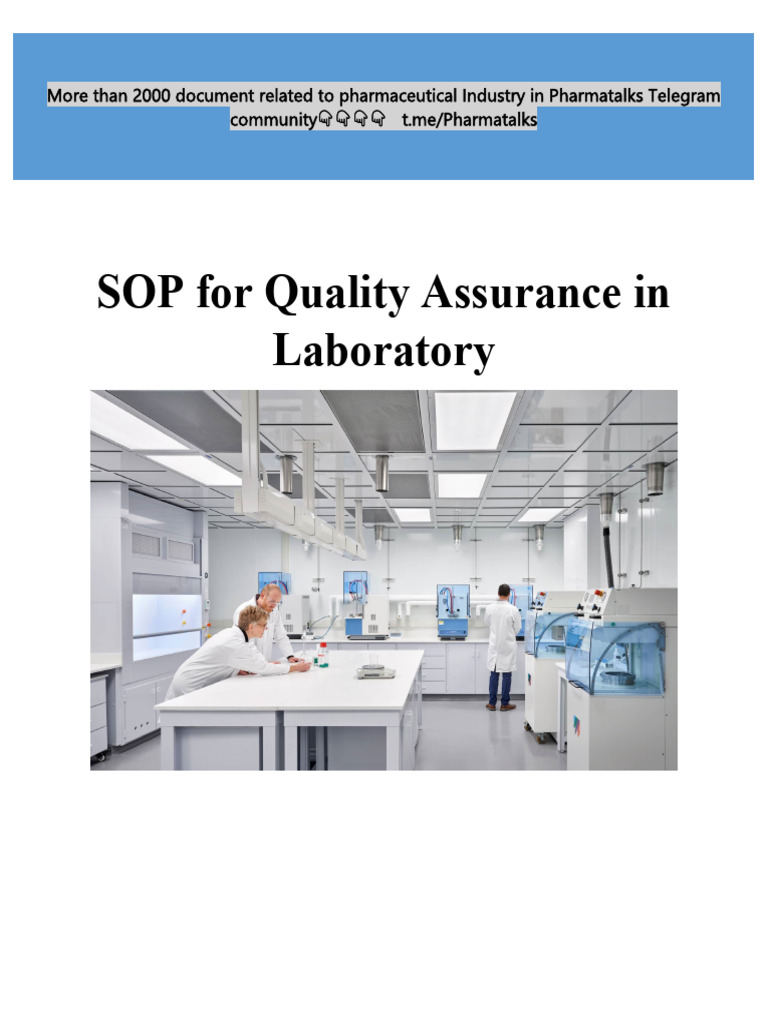 SOP For Quality Assurance in Laboratory 1719676497 | PDF | Quality ...