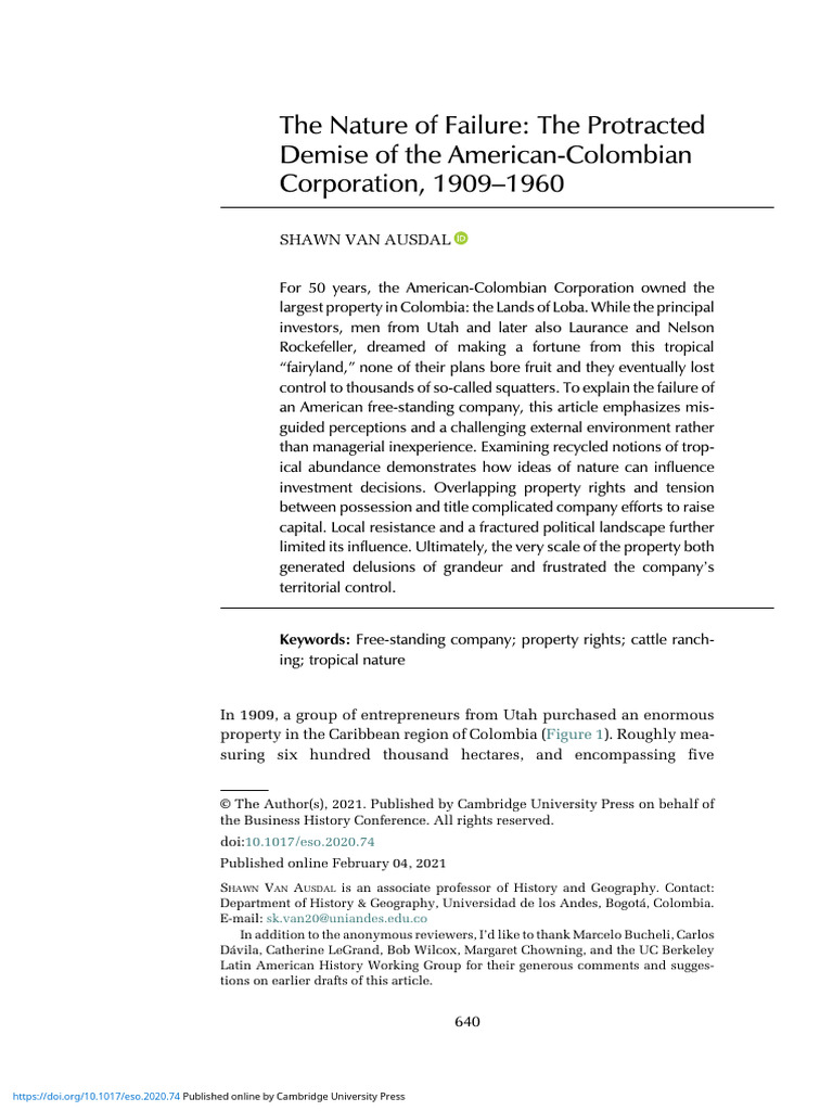 Vanausdal, La Naturaleza Fallida | PDF | Entrepreneurship | Capitalism