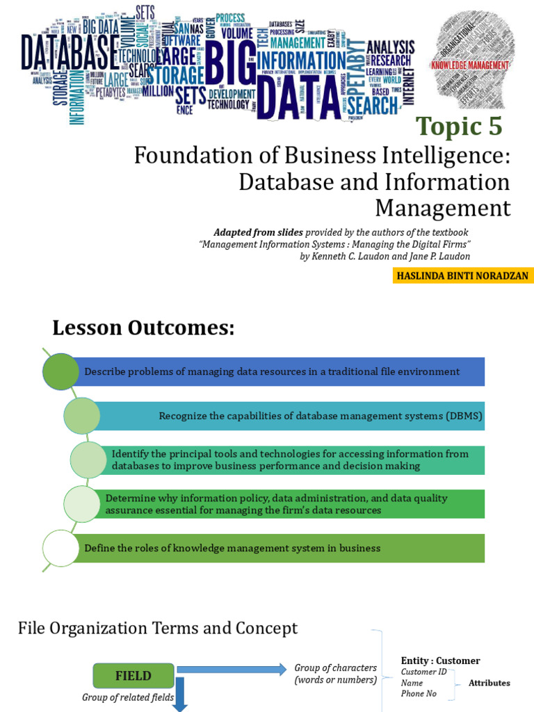 Chapter 5 - Foundations of Business Intelligence Database and Information Management | PDF ...