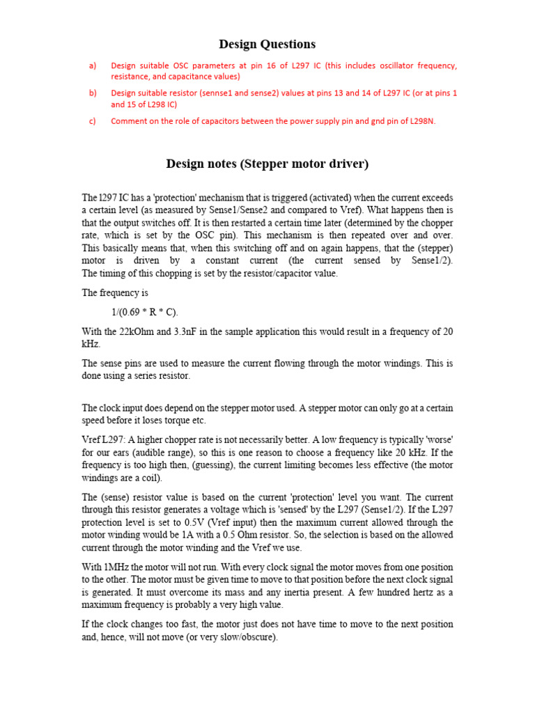 L297 Stepper Motor Driver Design Guide | PDF | Power Supply | Capacitor