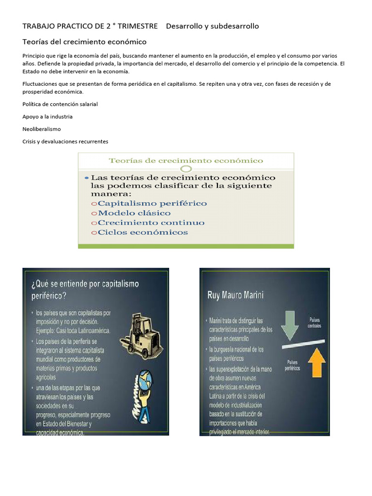 TRAB PRACT 2 TRIM Desarr y Subdesarrollo | PDF | Ciclo comercial | Crecimiento económico