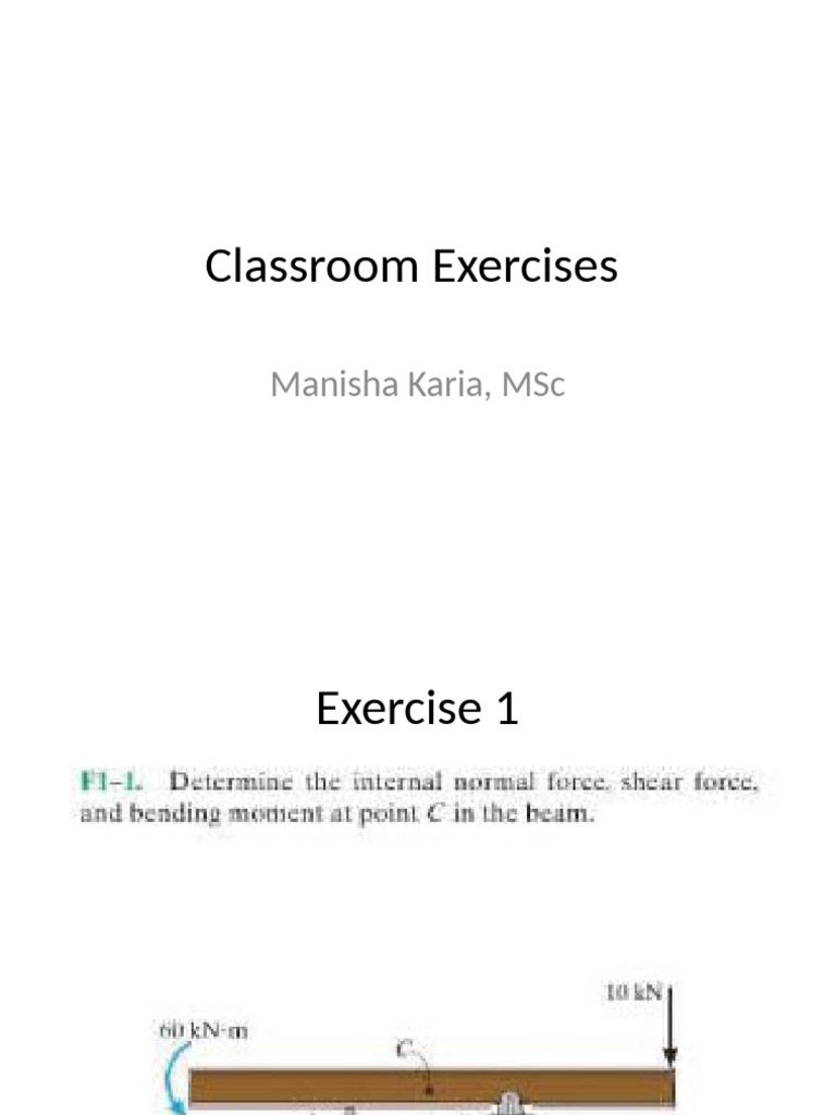 Classroom Exercises Sterkte en Stijfheid 1 - 2022 - MK | PDF
