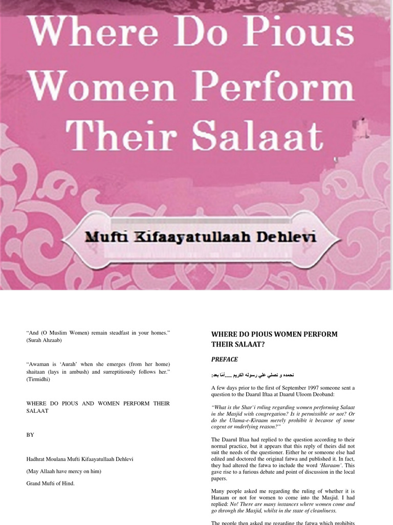 English Where Do Pious Women Perform Their Salaat | PDF | Fatwa | Hadith