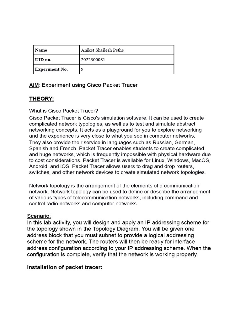 CCN Exp9 | PDF | Computer Network | Router (Computing)