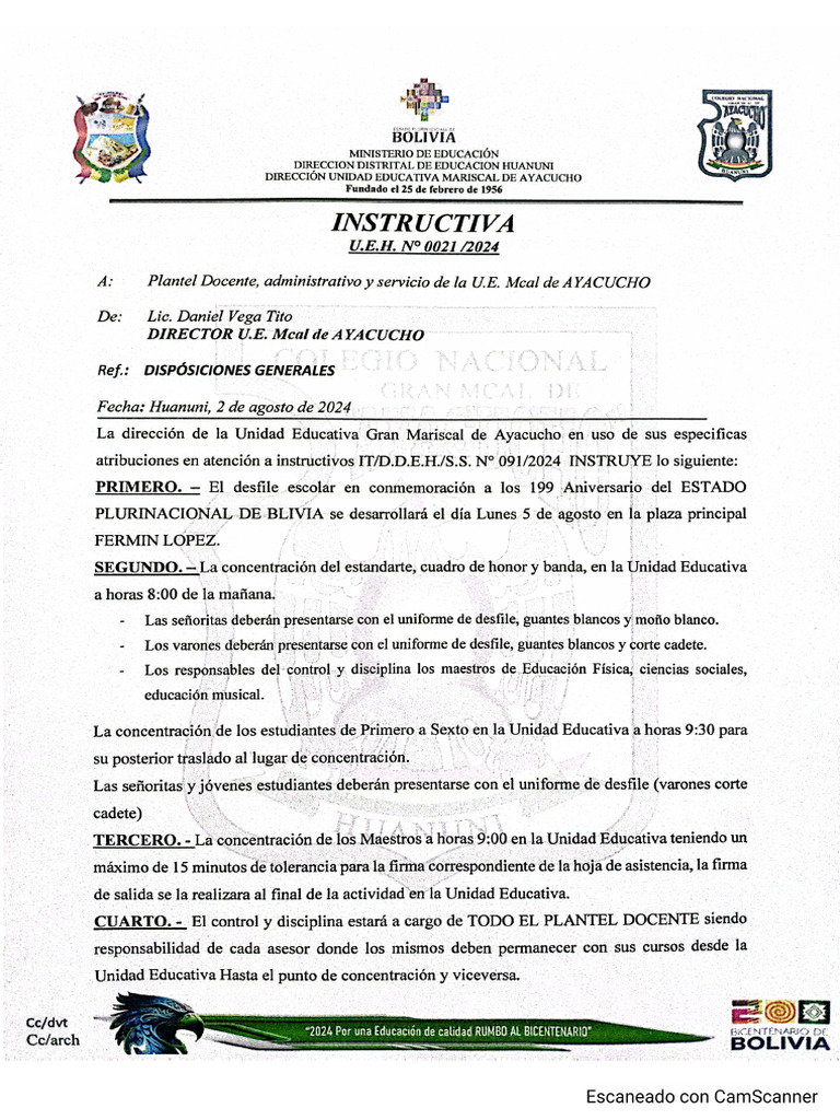 Instructivo 5 de Agosto | PDF