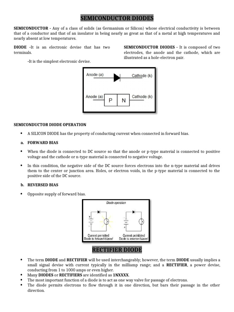 Semiconductor Diodes V2.0 | PDF | Diode | Laser Diode