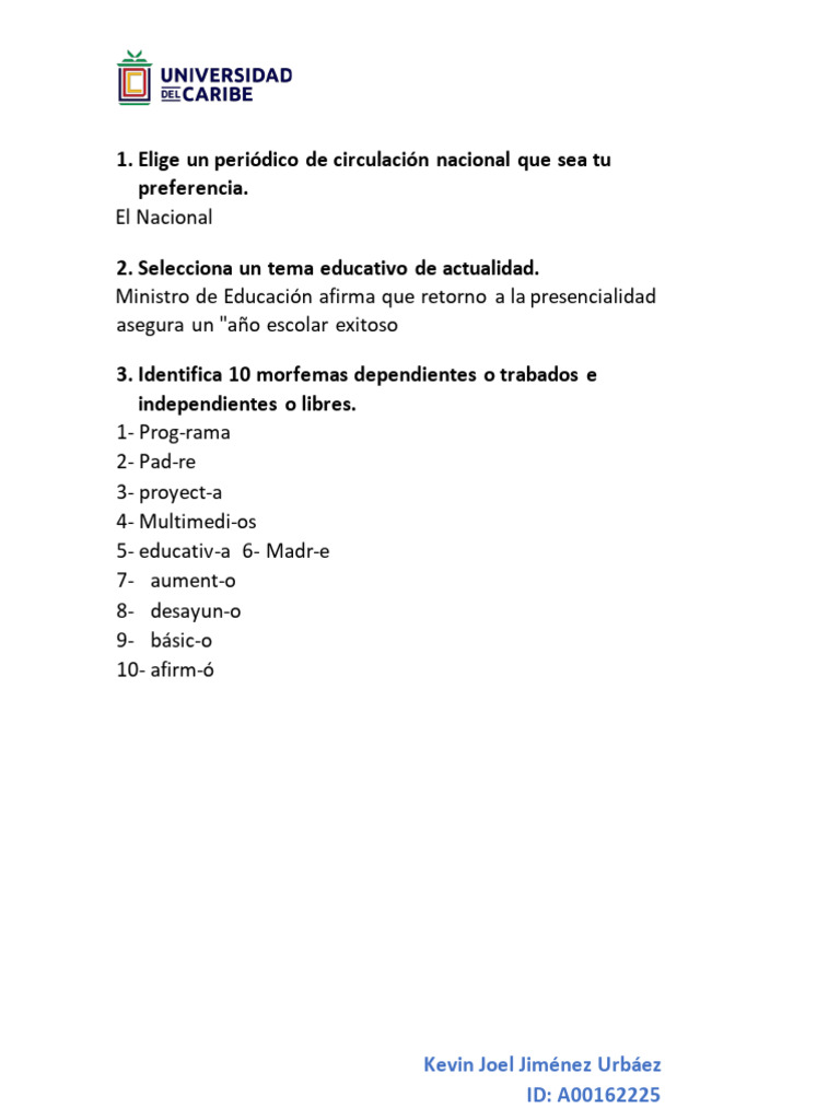 Jiménez Urbáez-Kevin Joel-Clasificación de fonemas | PDF | Mecánica del lenguaje | Unidades ...