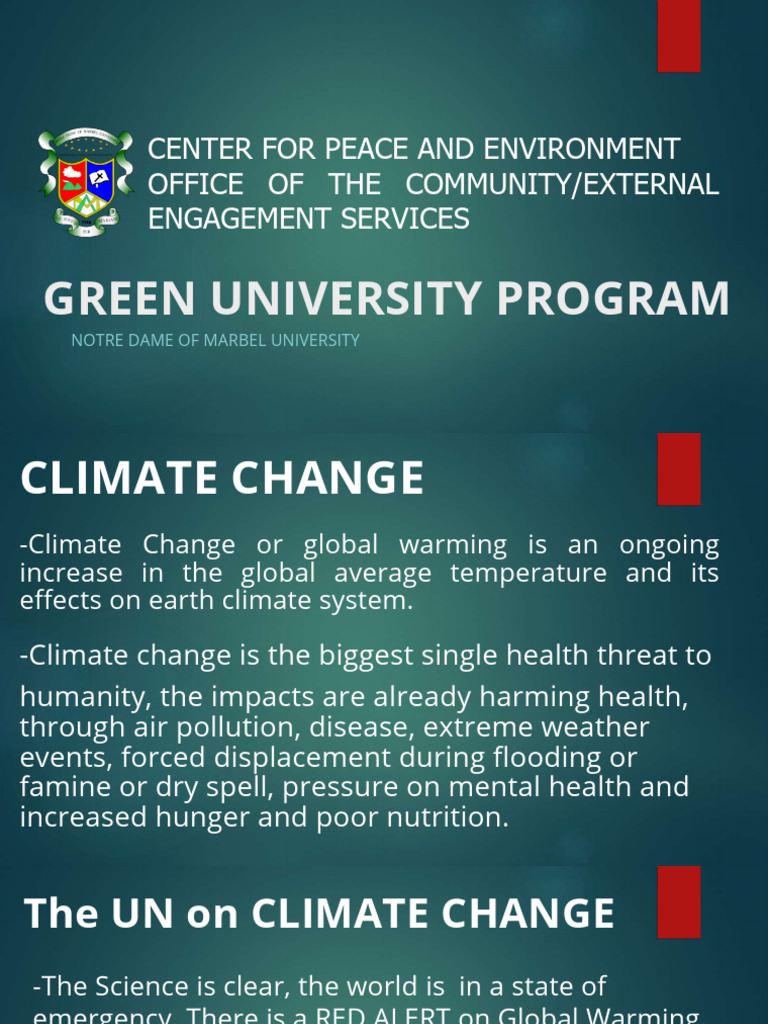 NDMU Green University Climate Action Plan | PDF | Climate Change ...