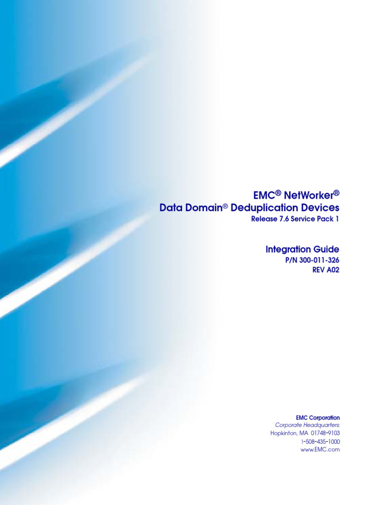 Emc Networker Data Domain Deduplication Devices: Integration Guide | PDF | Backup | Command Line ...