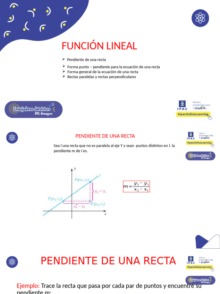 F - Lineal Punto Pendiente-Paralelas | PDF | Pendiente | Línea (geometría)