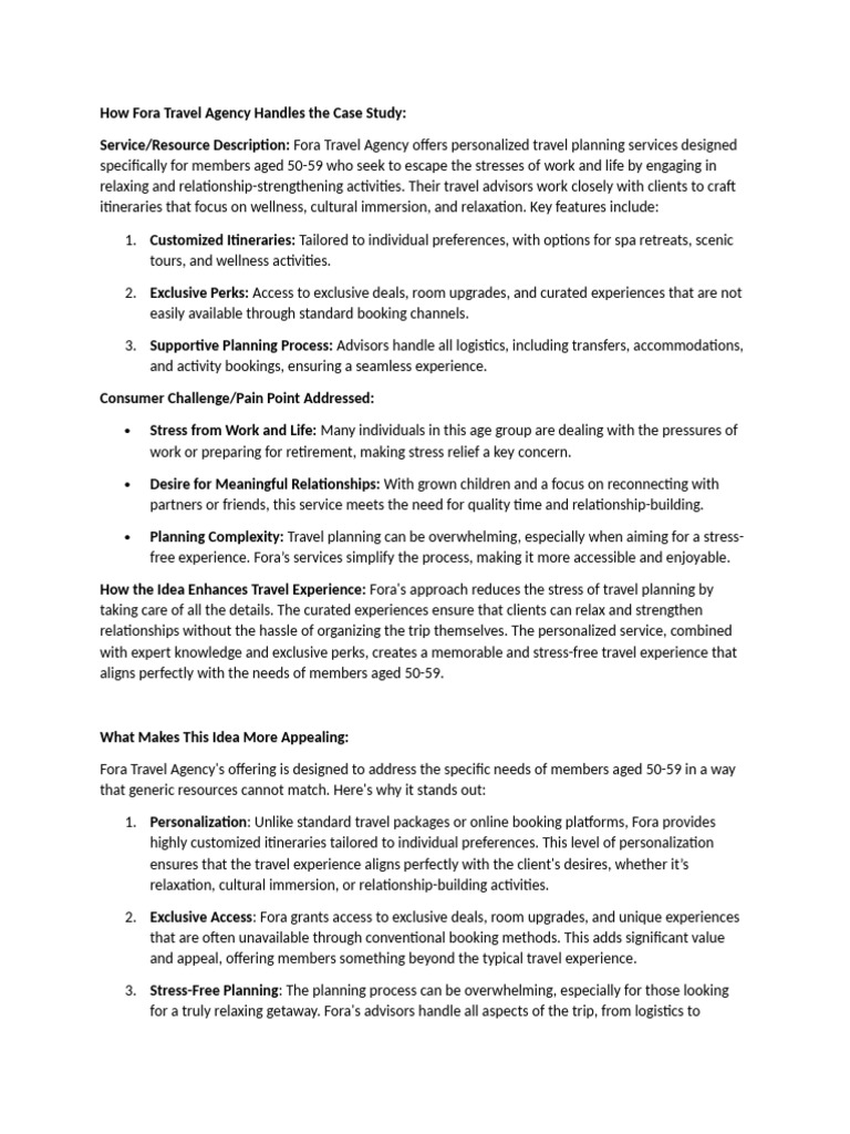 How Fora Travel Agency Satisfy Customers | PDF | Experience | Internet ...