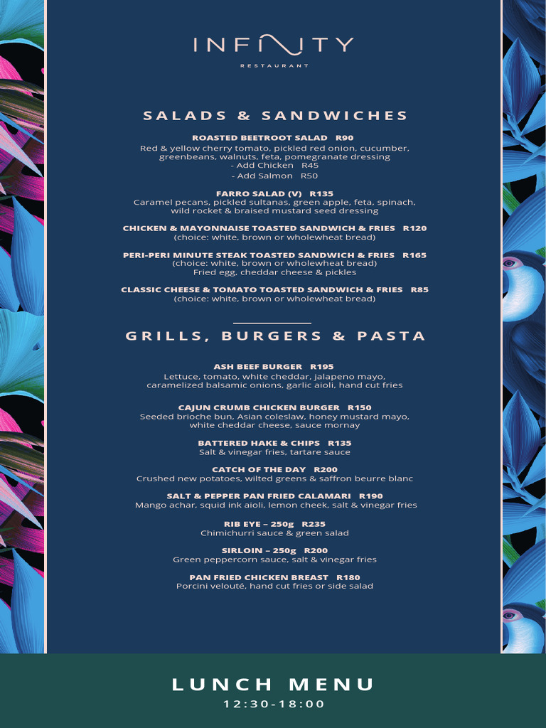 Infinity Menu | PDF | Pickling | Hamburgers