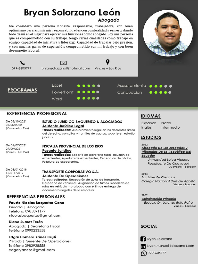Curriculum Bryan 2022 | PDF | Abogado | Ecuador