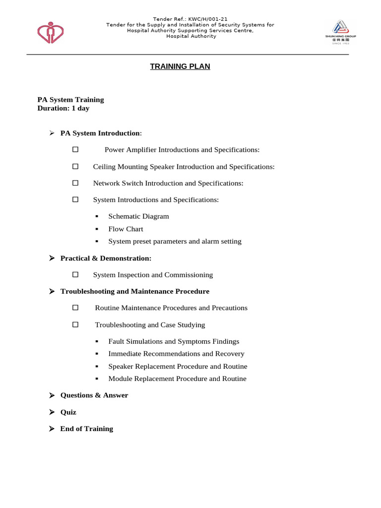 Training Plan | PDF | Troubleshooting | Electronics