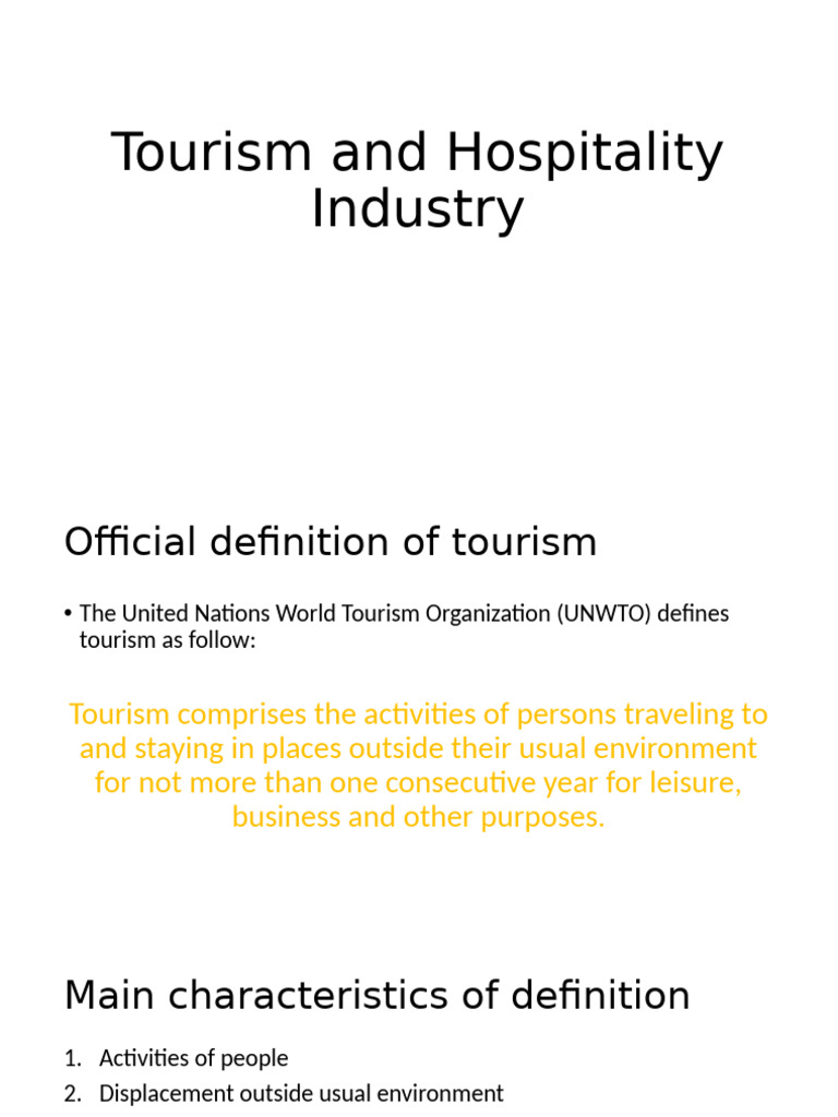 Tourism and Hospitality Industry | PDF