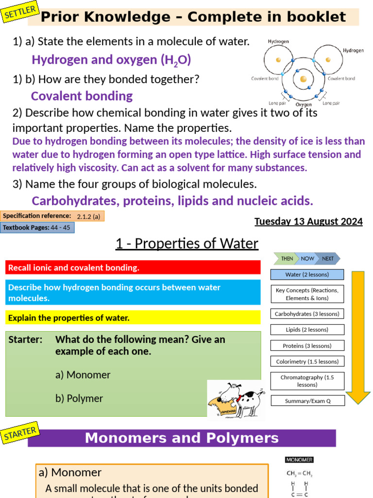 1 Properties of Water | PDF | Properties Of Water | Chemical Bond