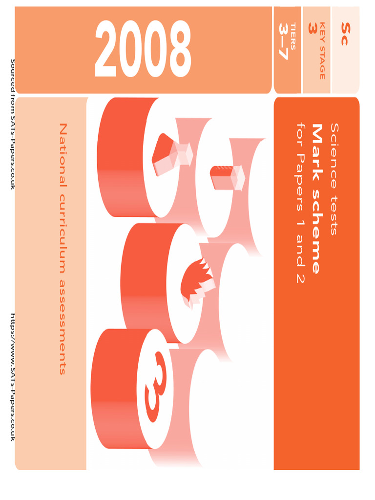 2008 KS3 Science Mark Scheme Guide | PDF | Question | Foods