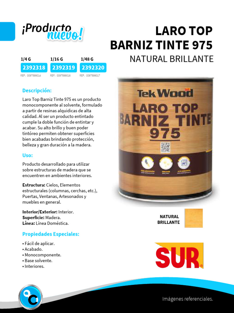 barniz tinte SUR | PDF | Hormigón | Barniz