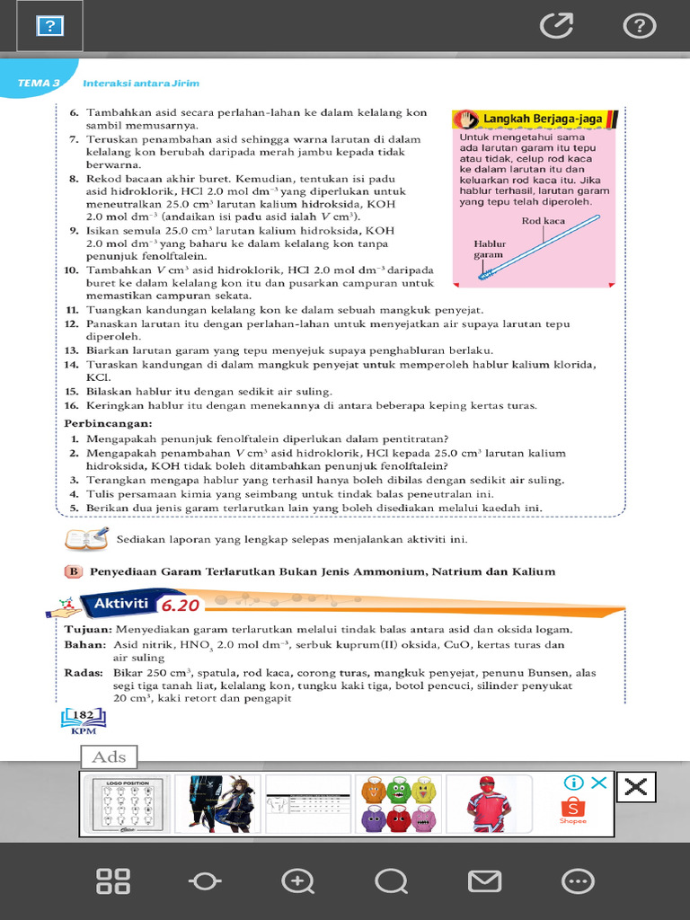 Buku Teks Kimia Tingkatan 3 | PDF