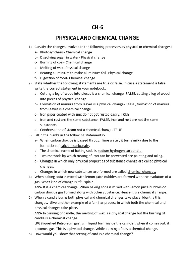 Class-7-Ch-6-QA | PDF | Rust | Sodium Carbonate