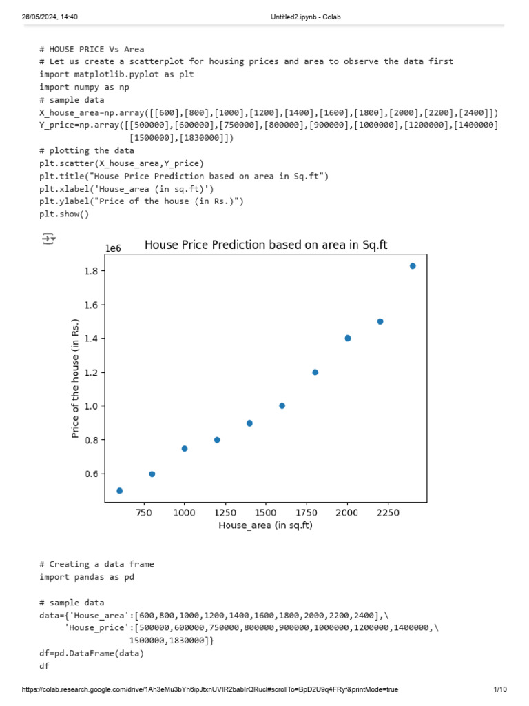 May 27.ipynb - Colab | PDF | Regression Analysis | Linear Regression May 27.ipynb - Colab | PDF | Regression Analysis | Linear Regression