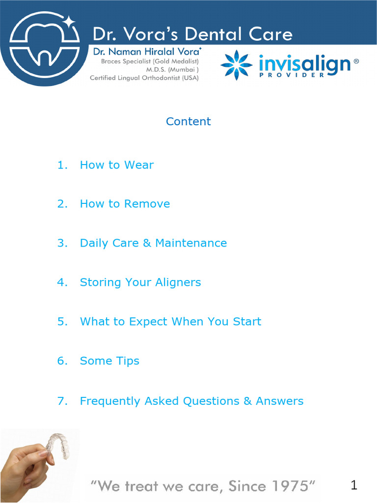 Invisalign Instruction | PDF | Pain | Mouth