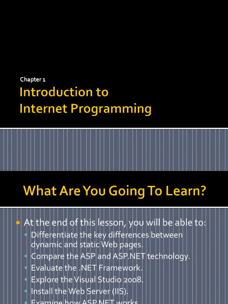 Chapter 1 | PDF | Dynamic Web Page | Internet Information Services