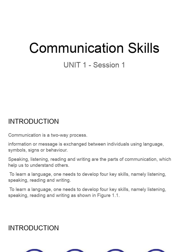 XII AI Unit 1 Communication Skills | PDF | Sentence (Linguistics) | Communication