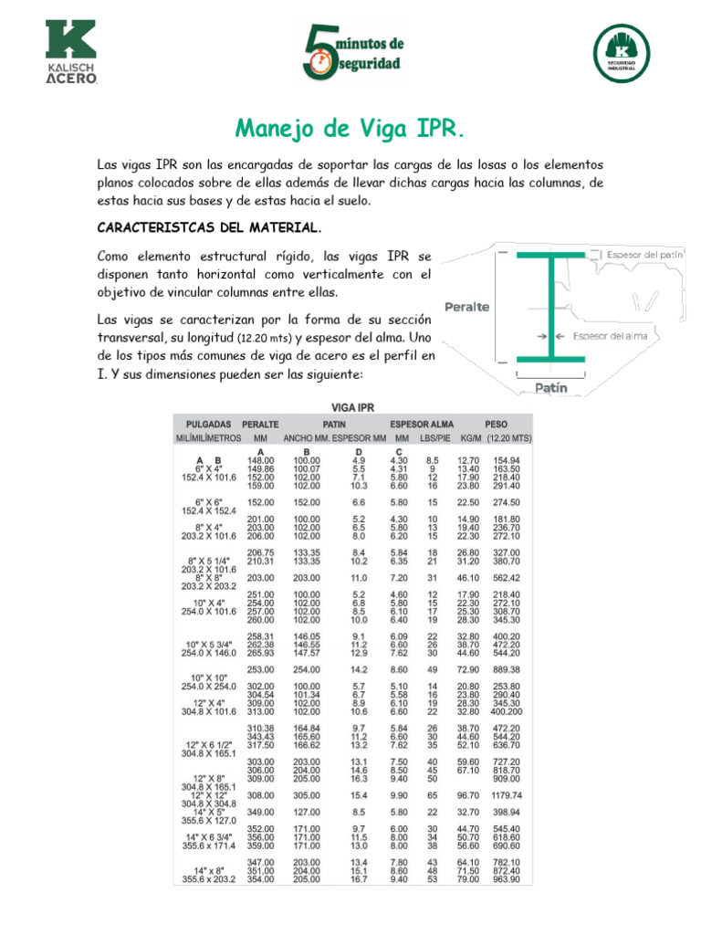Manejo de Viga IPR | PDF | Máquina elevadora | Viga (Estructura)