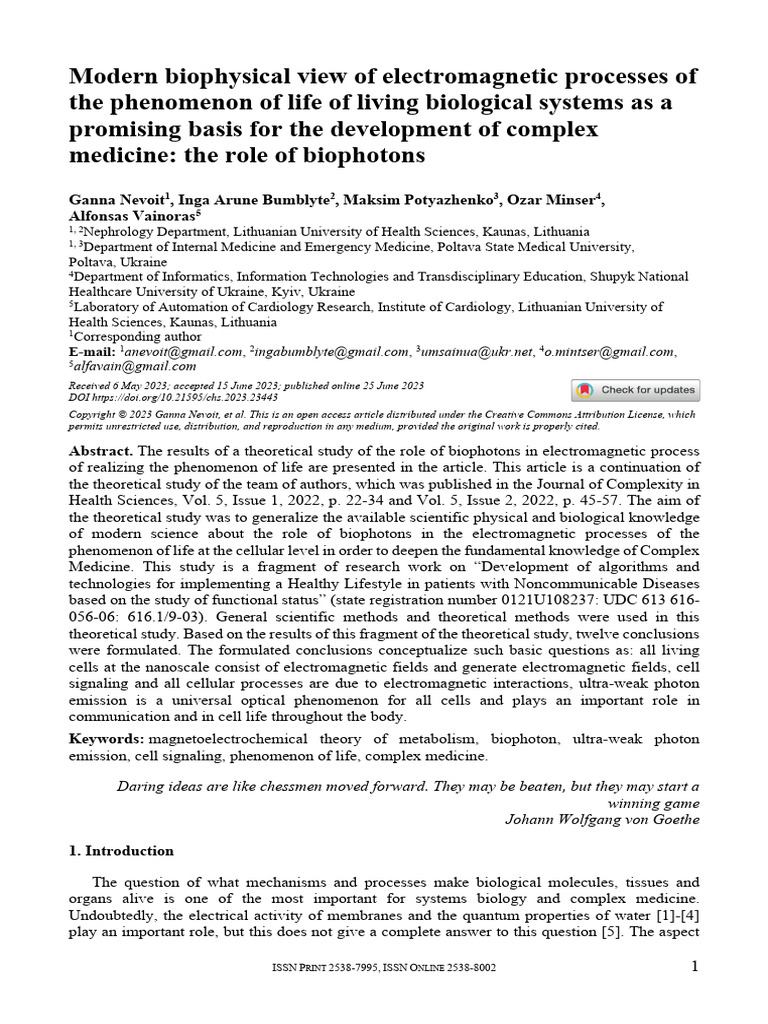 Bio Photon | PDF | Electromagnetism | Photon
