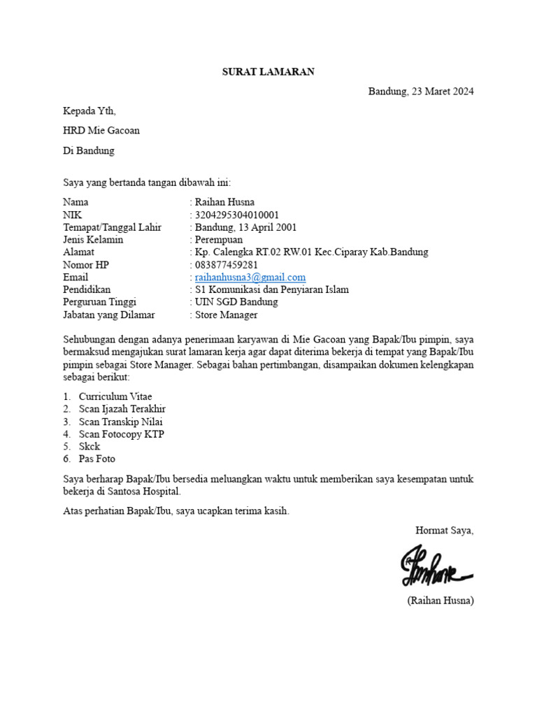 LAMARAN - Raihan Husna | PDF | Karier & Perkembangan | Ilmu Sosial