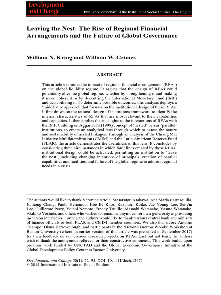 Impact of Regional Financial Arrangements | PDF | International ...
