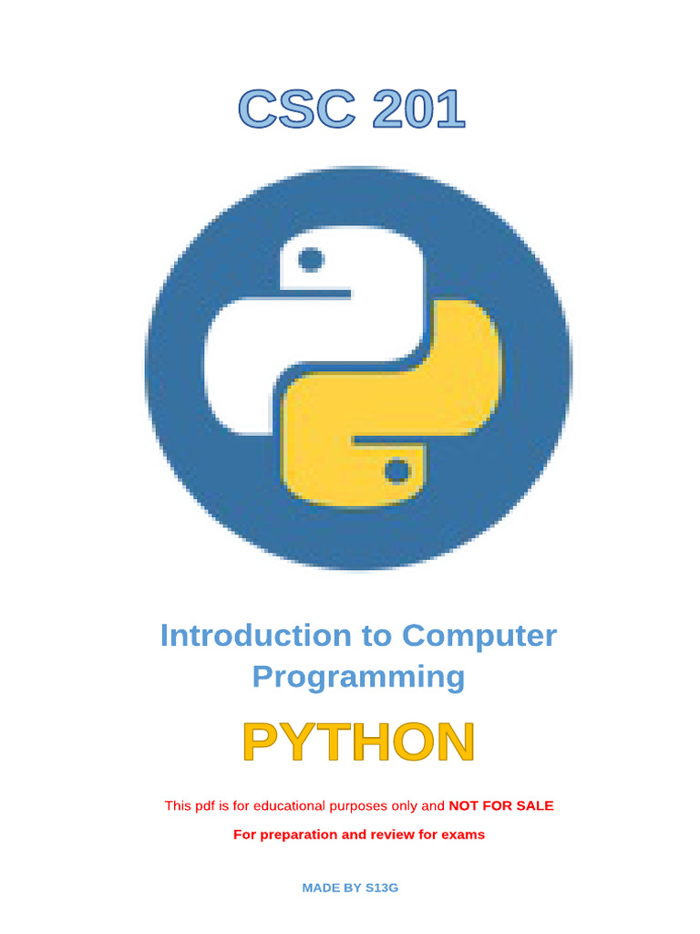 CSC 201 by S13G | PDF